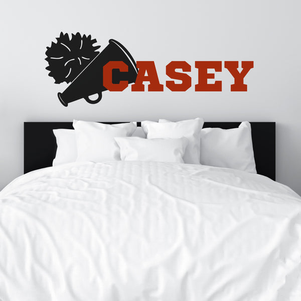 Cheerleading Wall Decal with Name - Personalized Gift for Cheerleader ...